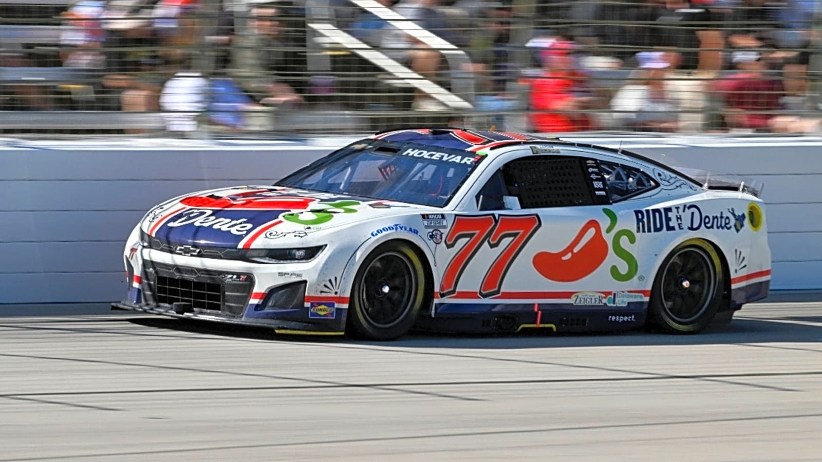 Dale Earnhardt Jr. stands on the table, tells Carson Hocevar to not change his racing style ...