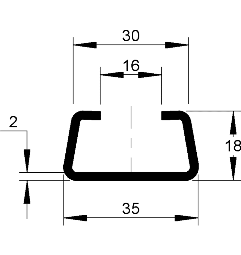PROFILE INOX 35/30x18/16 E2