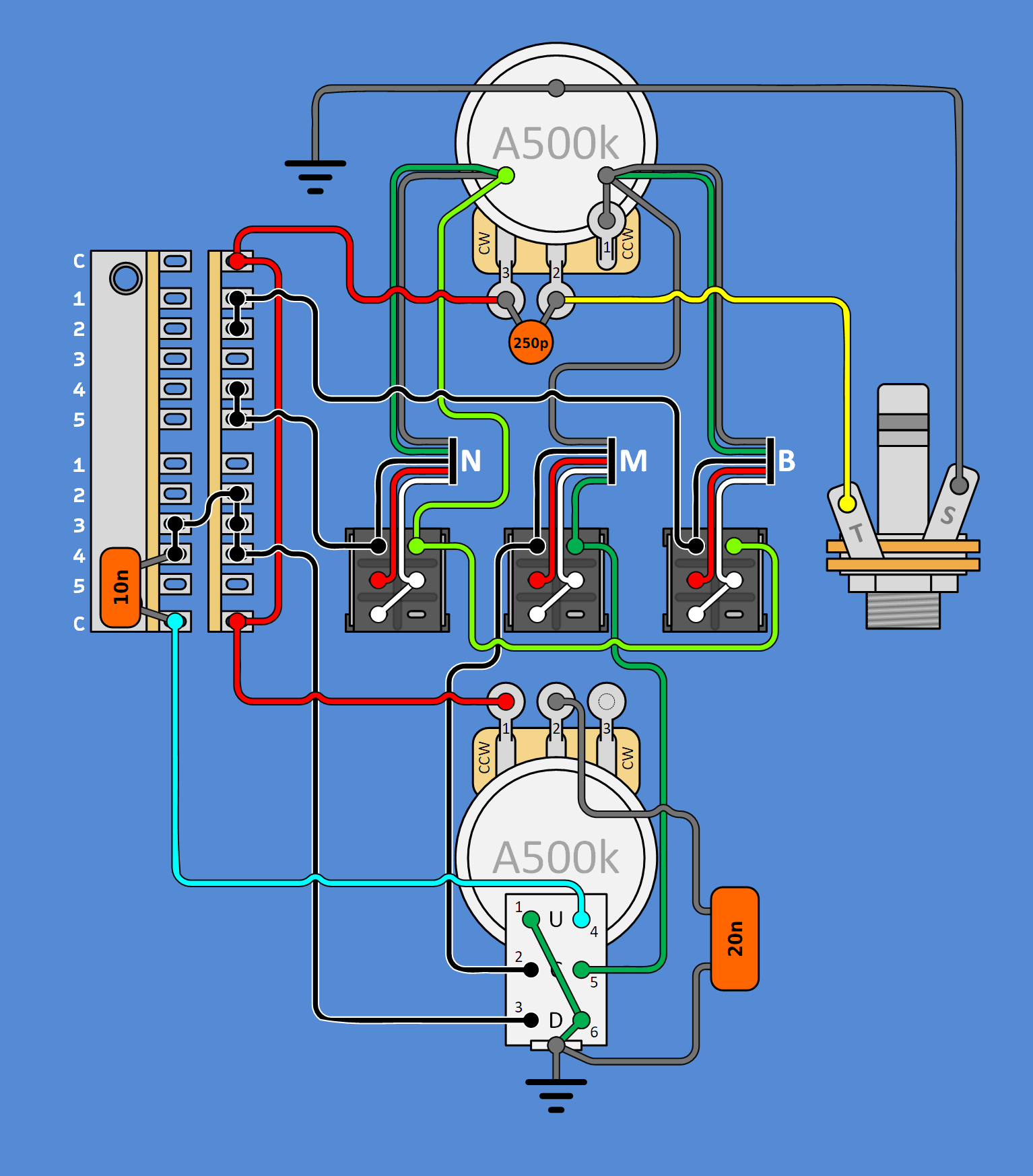 Help .. Dann Huff diagram with OUT oF PHASE options | GuitarNutz 2