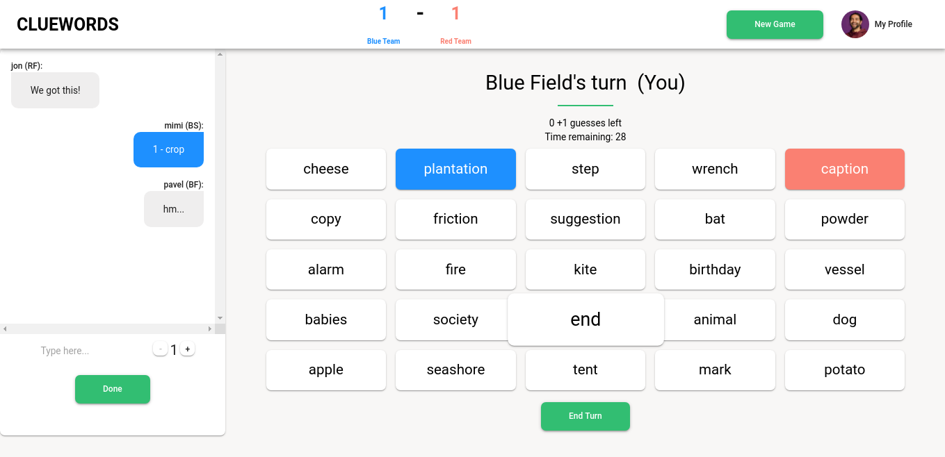 GitHub - hatchways/team-fettuccini: Fullstack Clone of popular game Codenames