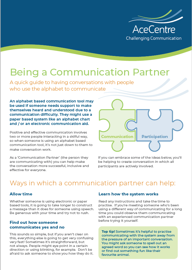 Being a Communication Partner | Ace Centre