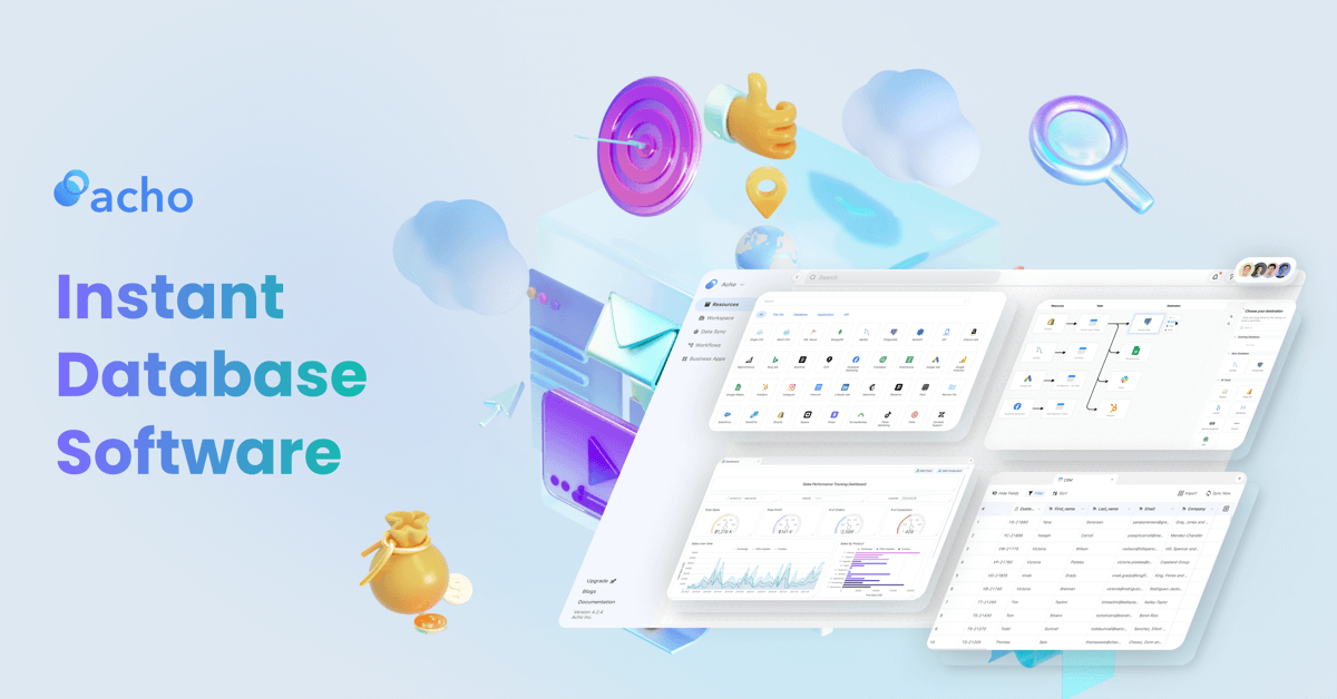Acho - Instant database software for big CSV files, APIs, SQL/NoSQL ...