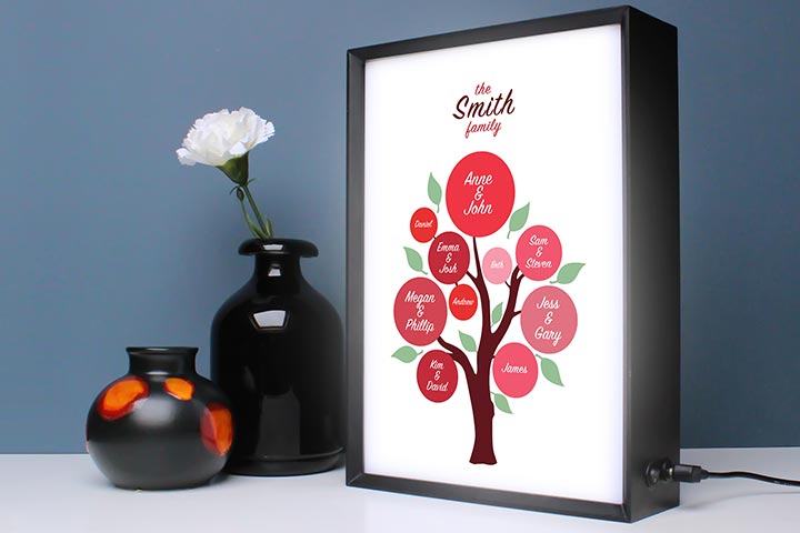 Personalised Family Tree Light Box | Activity Superstore