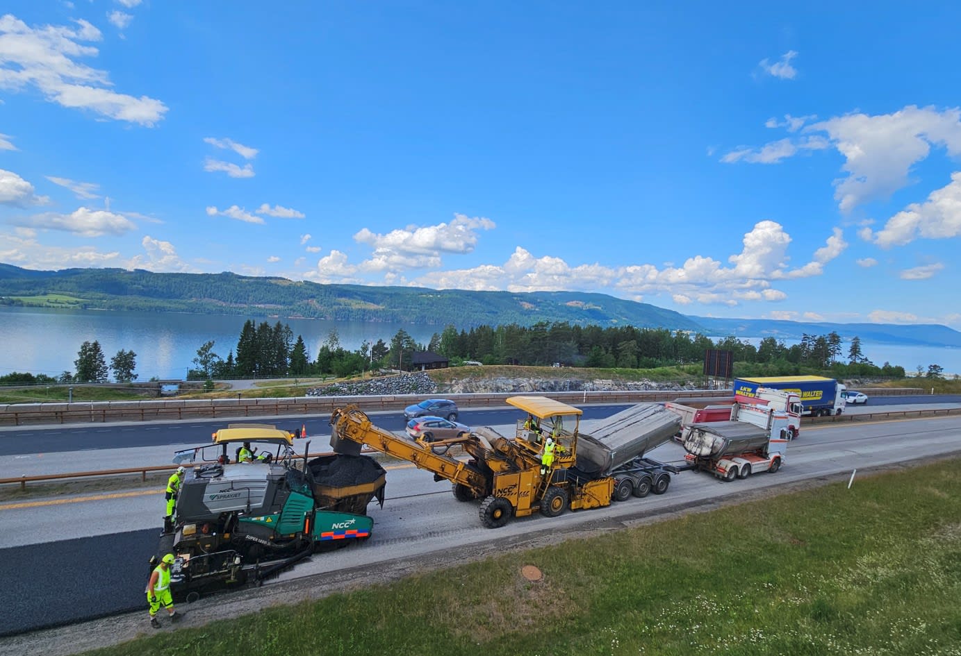 Sparte to uker med døgnkontinuerlig asfaltering på E6 | NCC