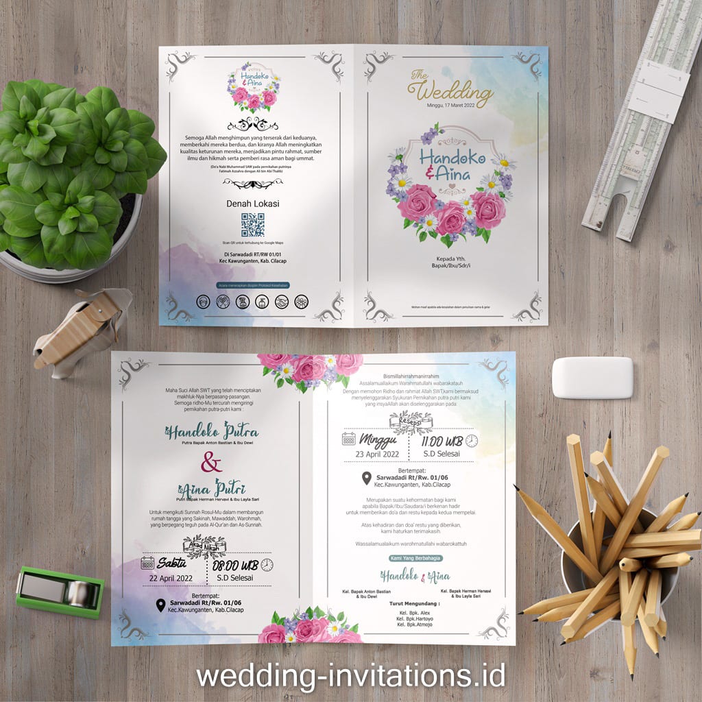 Katalog Undangan Cetak (Floral) 55-108 - Undangan Nikah Digital