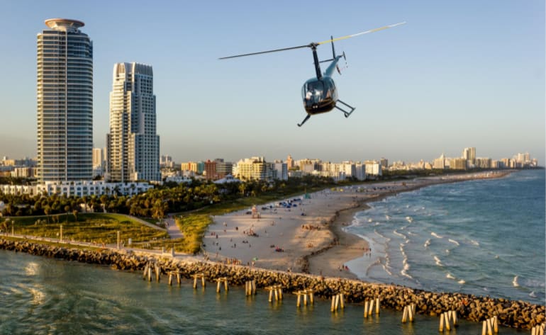 Private Helicopter Tour Complete Miami Flight - 50 Mins