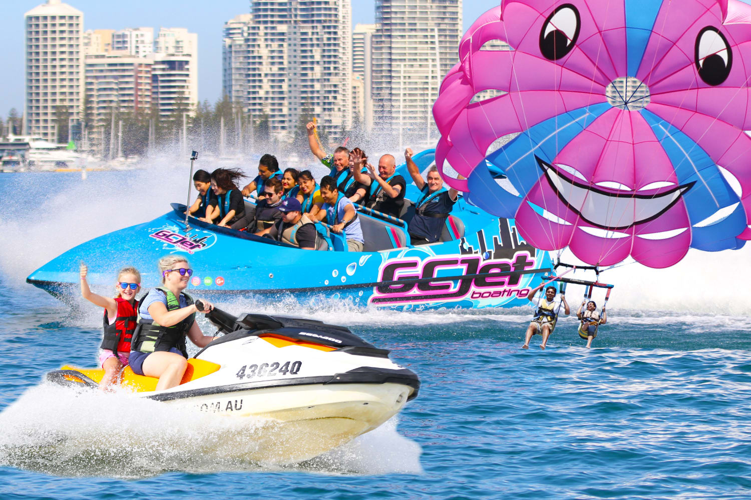 Tandem Parasail, Jet Boat and Jetski Safari Combo - For 2 - Gold Coast ...