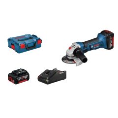 Meuleuse d'angle 18 V GWS 18-125 V-LI + 2 batteries 4 Ah + chargeur + coffret L-BOXX - BOSCH ...