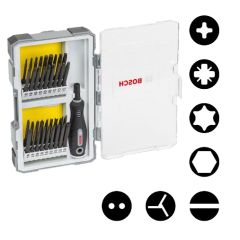 Coffret de vissage avec poignée 37 pièces + tournevis BOSCH 2607017320 ...