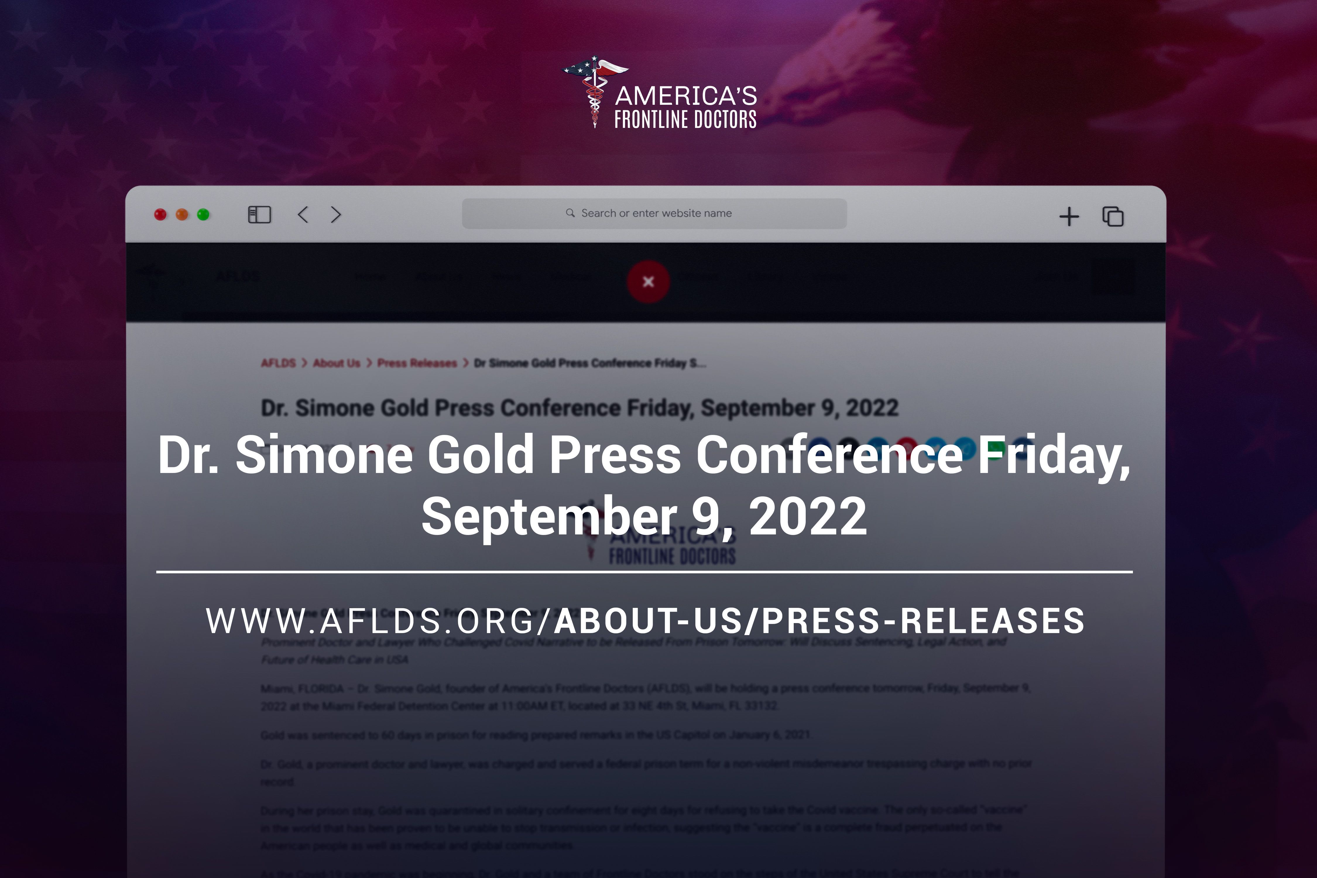 Dr. Simone Gold Press Conference Friday, September 9, 2022 | America's ...