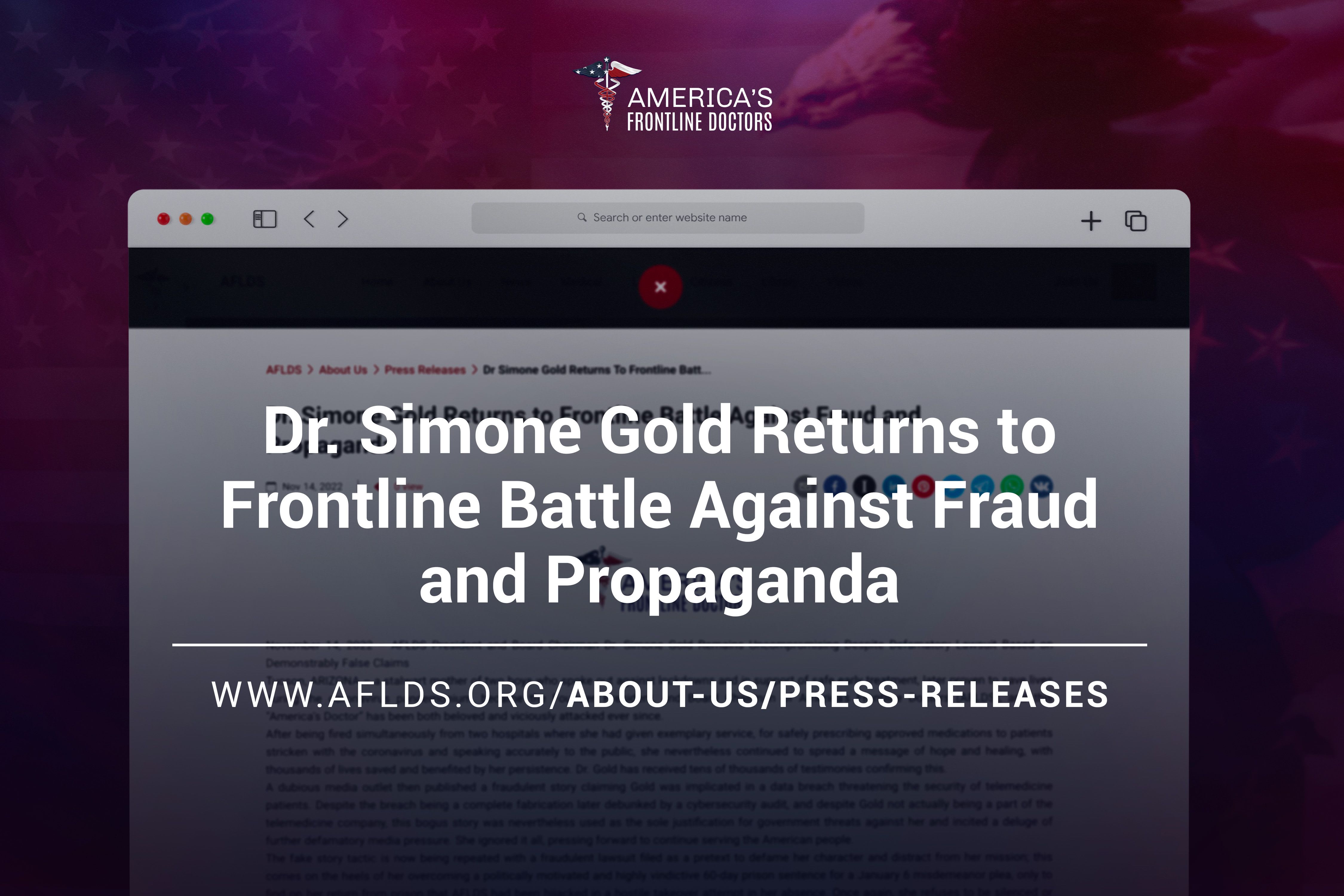 Dr. Simone Gold Returns to Frontline Battle Against Fraud and ...