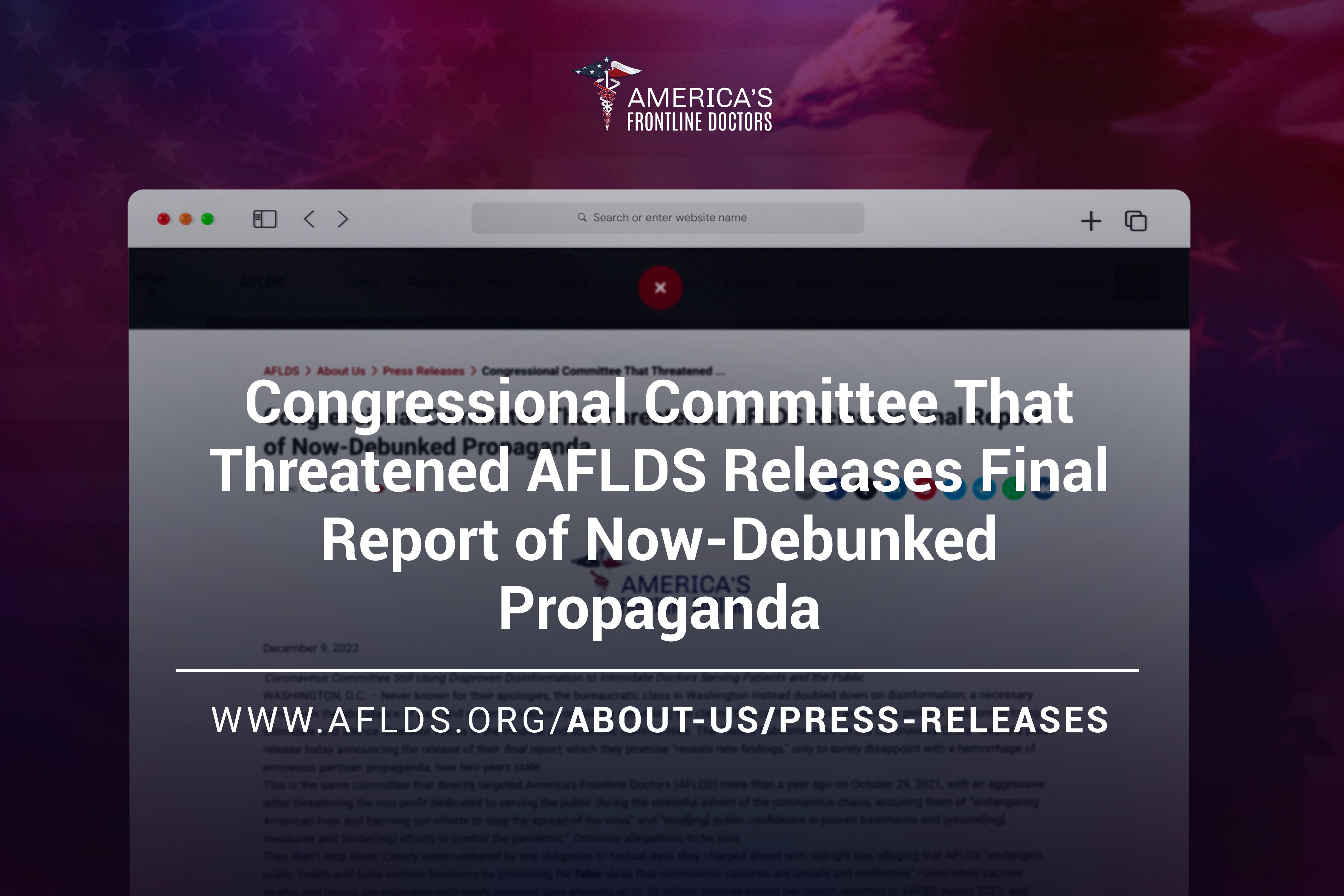 Congressional Committee That Threatened AFLDS Releases Final Report of ...