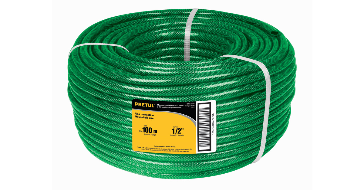 Manguera Verde 1/2 Reforzada Pretul Rollo/100-Mts 25046