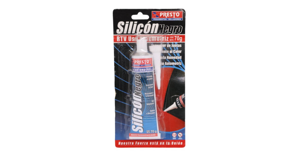Silicon 70gr Presto Negro Alta Temperatura 4307