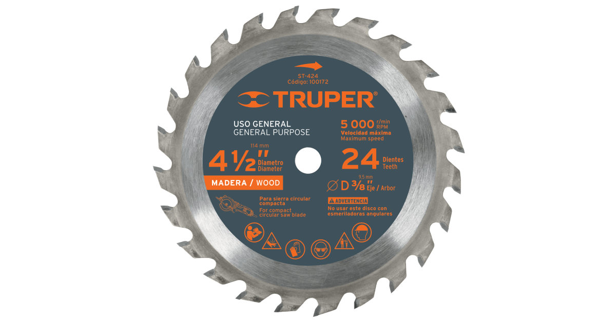 Disco Sierra Circular 4-1/2 Truper St-424 100172