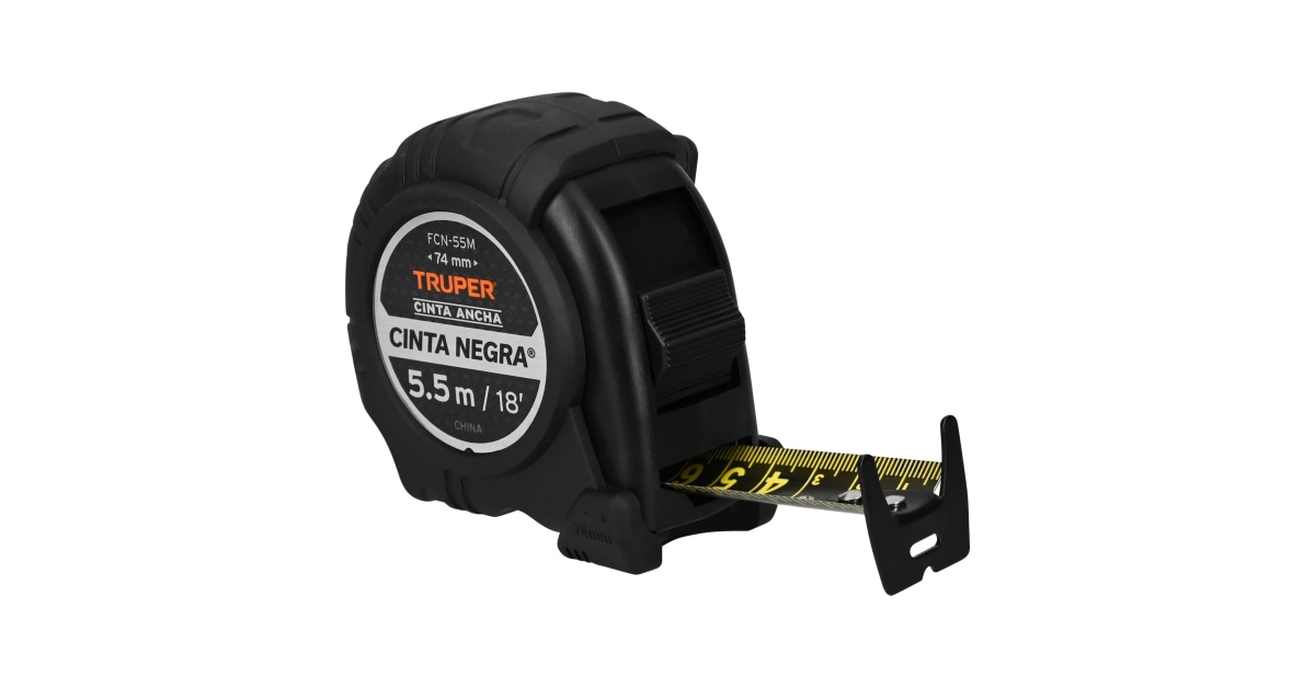 Cinta Metrica Truper 5.5mts Impacto Negra Fcn-55m 11745