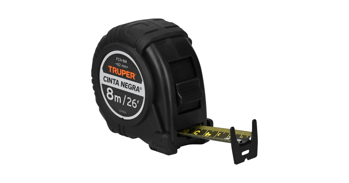 Cinta Metrica Truper 8mts Impacto Negra Fcn-8m 11747