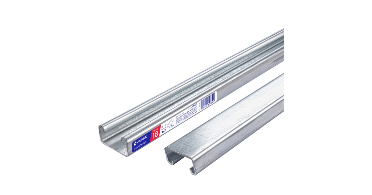 Riel Strut Liso 3mts 4x2cm Cal18 Volteck 47755