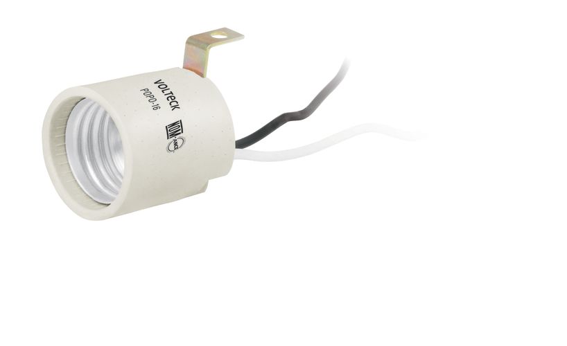 Socket Porcelana Volteck Blanco Tipo Escuadra 46529