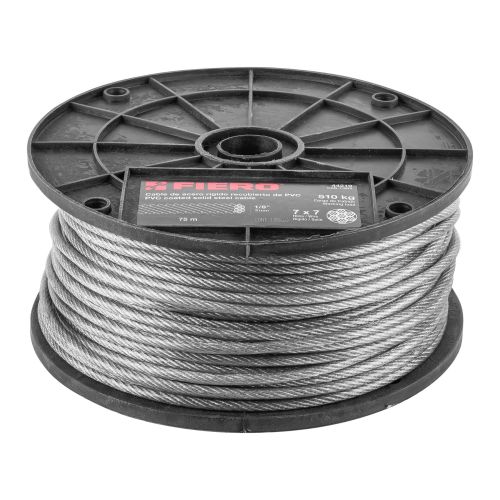 Cable Tensor Acero 1/8 Fiero Rig Con Pvc Para Rollo 75 M 44219