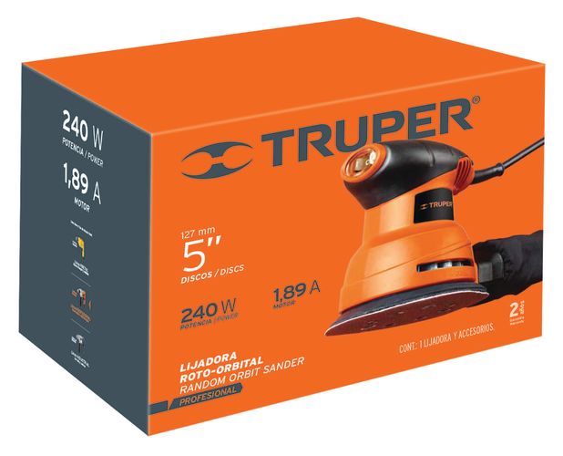 Lijadora Truper Profesional 5" Liro-5a Roto Orbital 15398 | Agencia Global