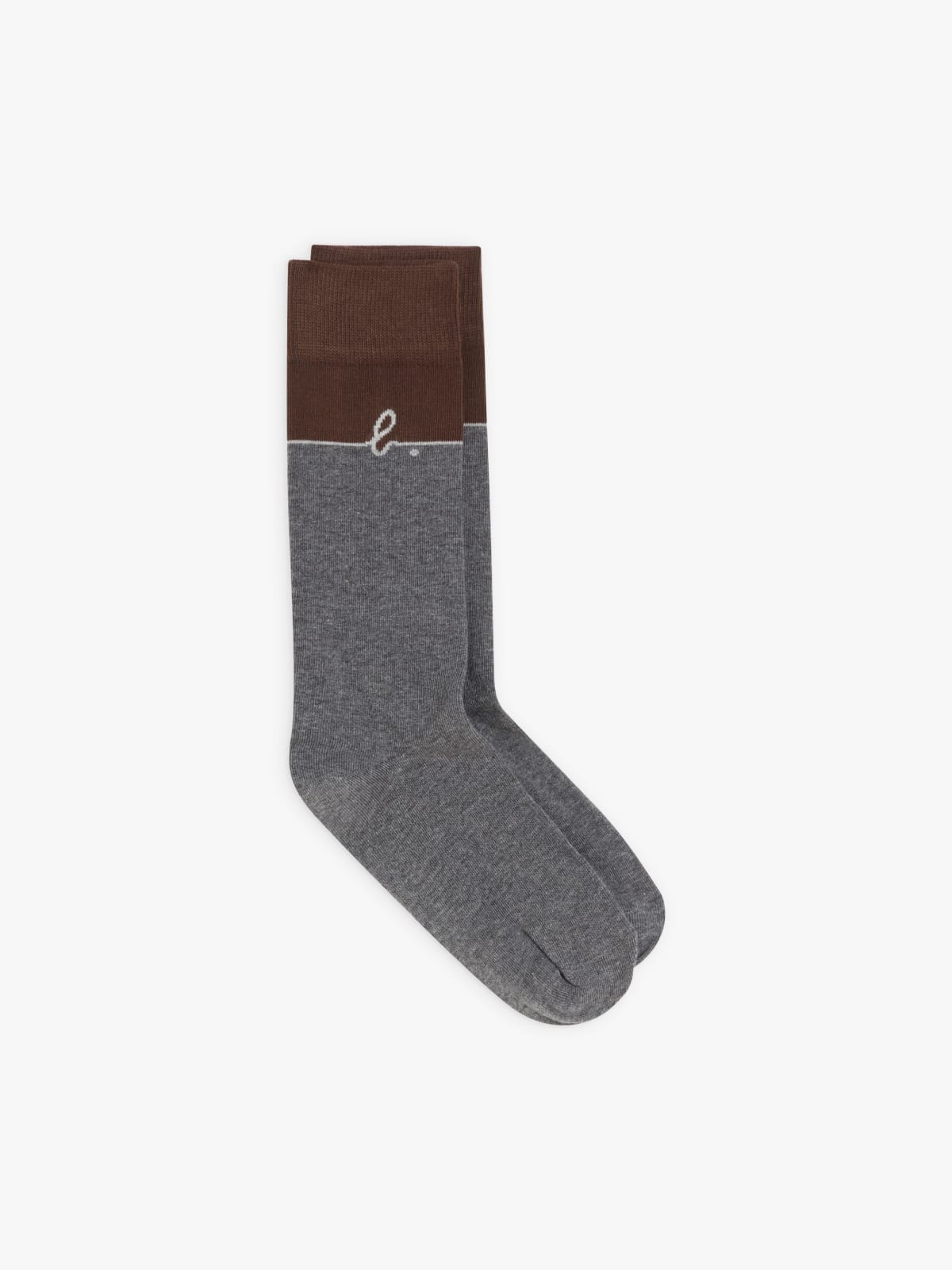 brown cotton two-tone Willie socks