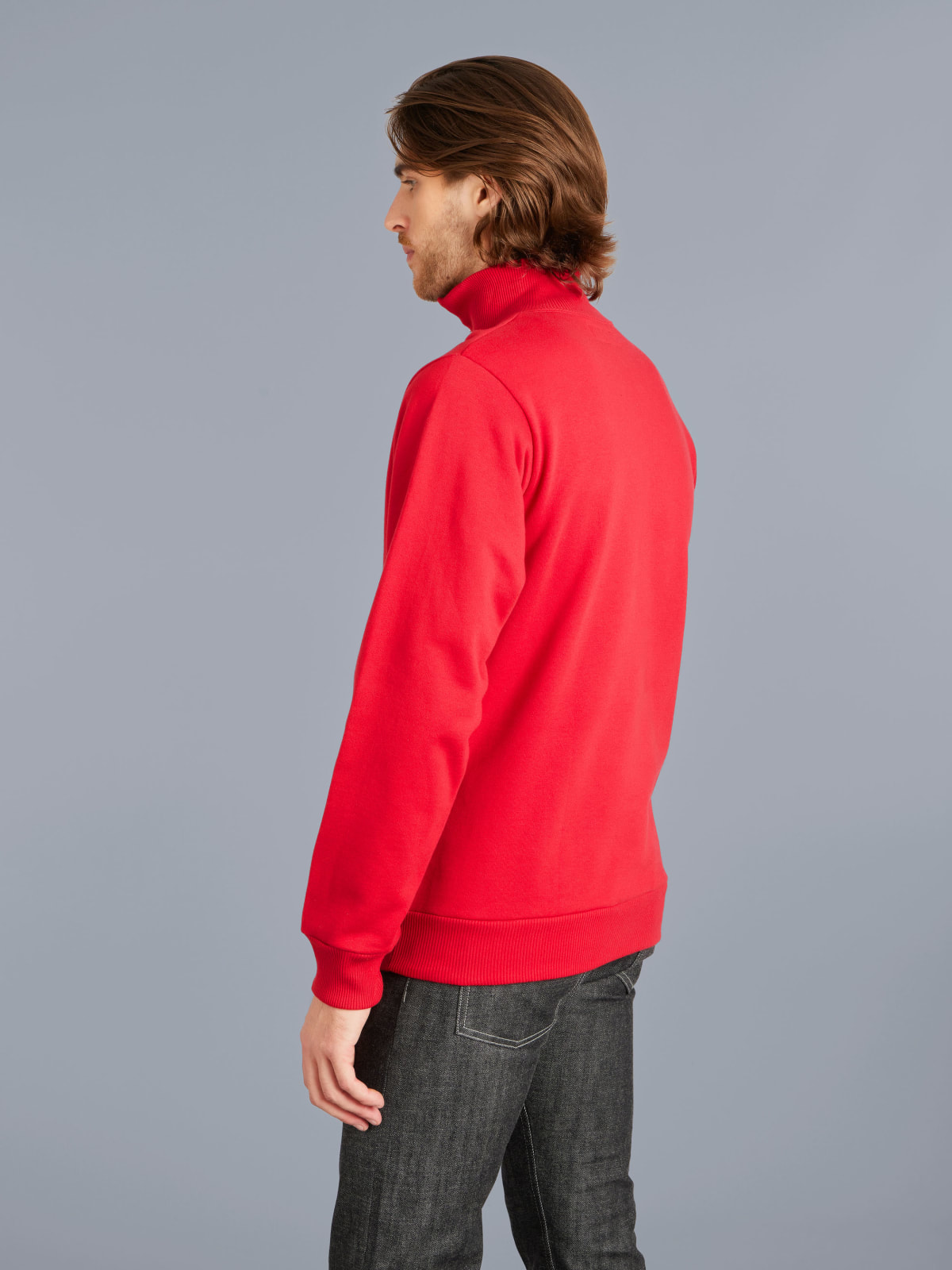 red Zip sweatshirt