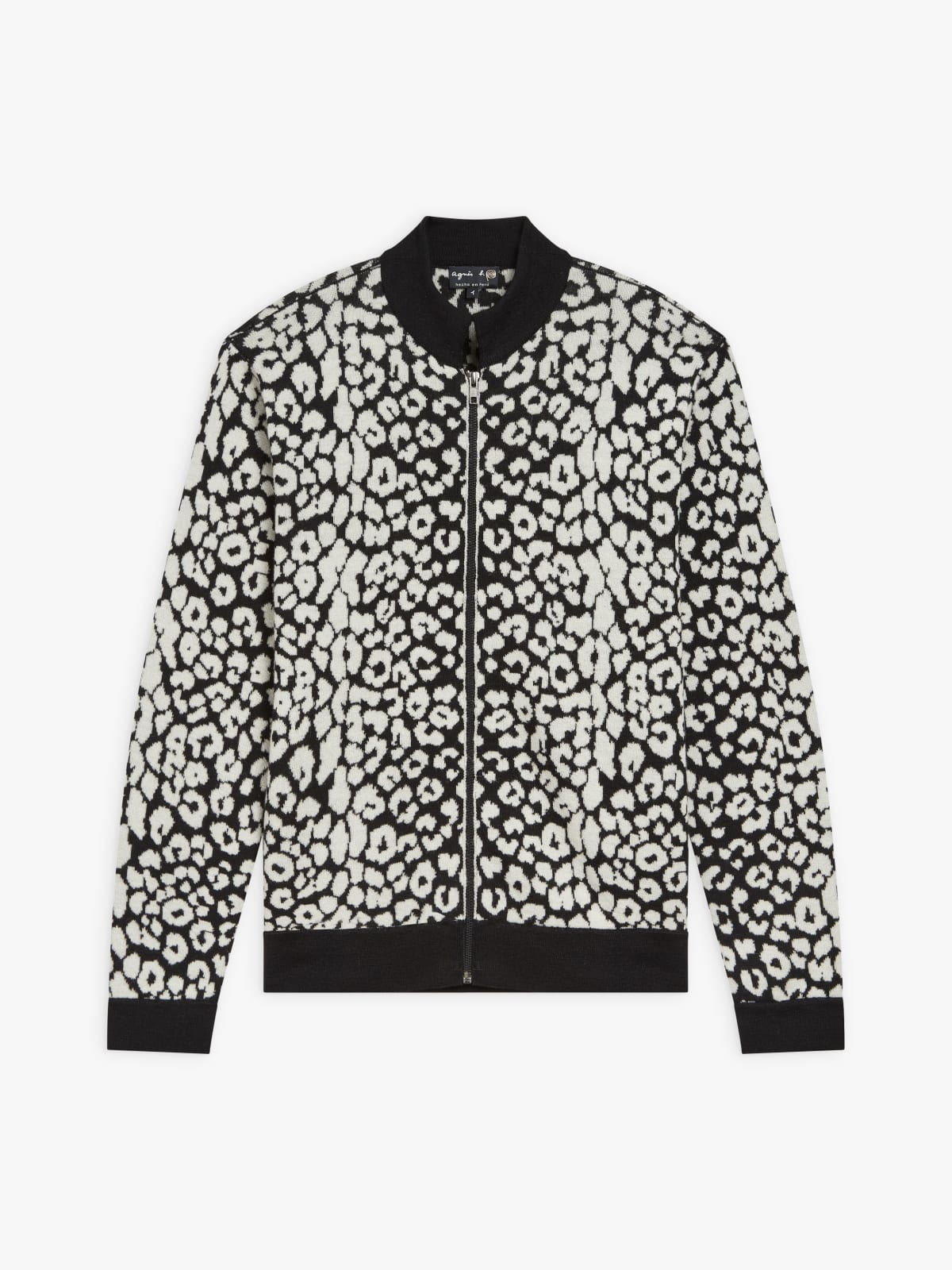 black alpaca wool Léopard jacket