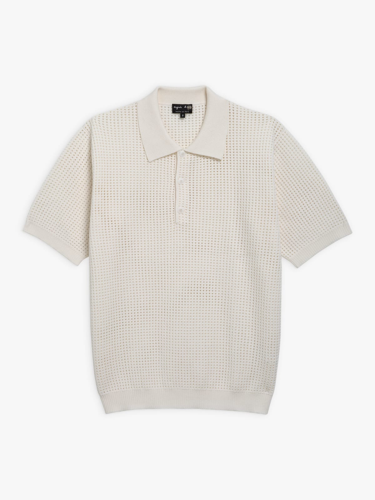 off white fishnet knit Copains polo shirt off white fishnet knit Copains polo shirt