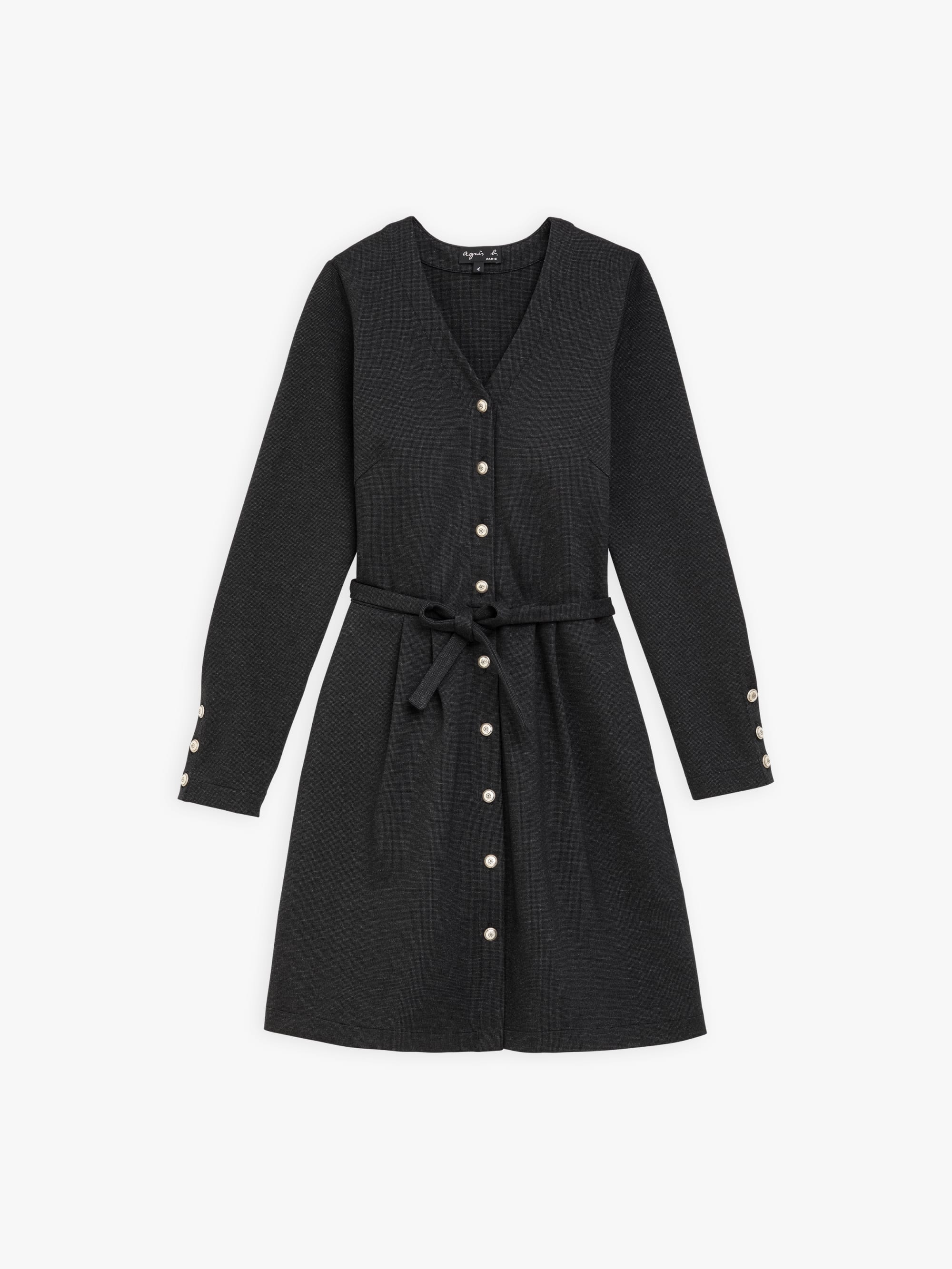 black milano Eloise dress with micro check pattern