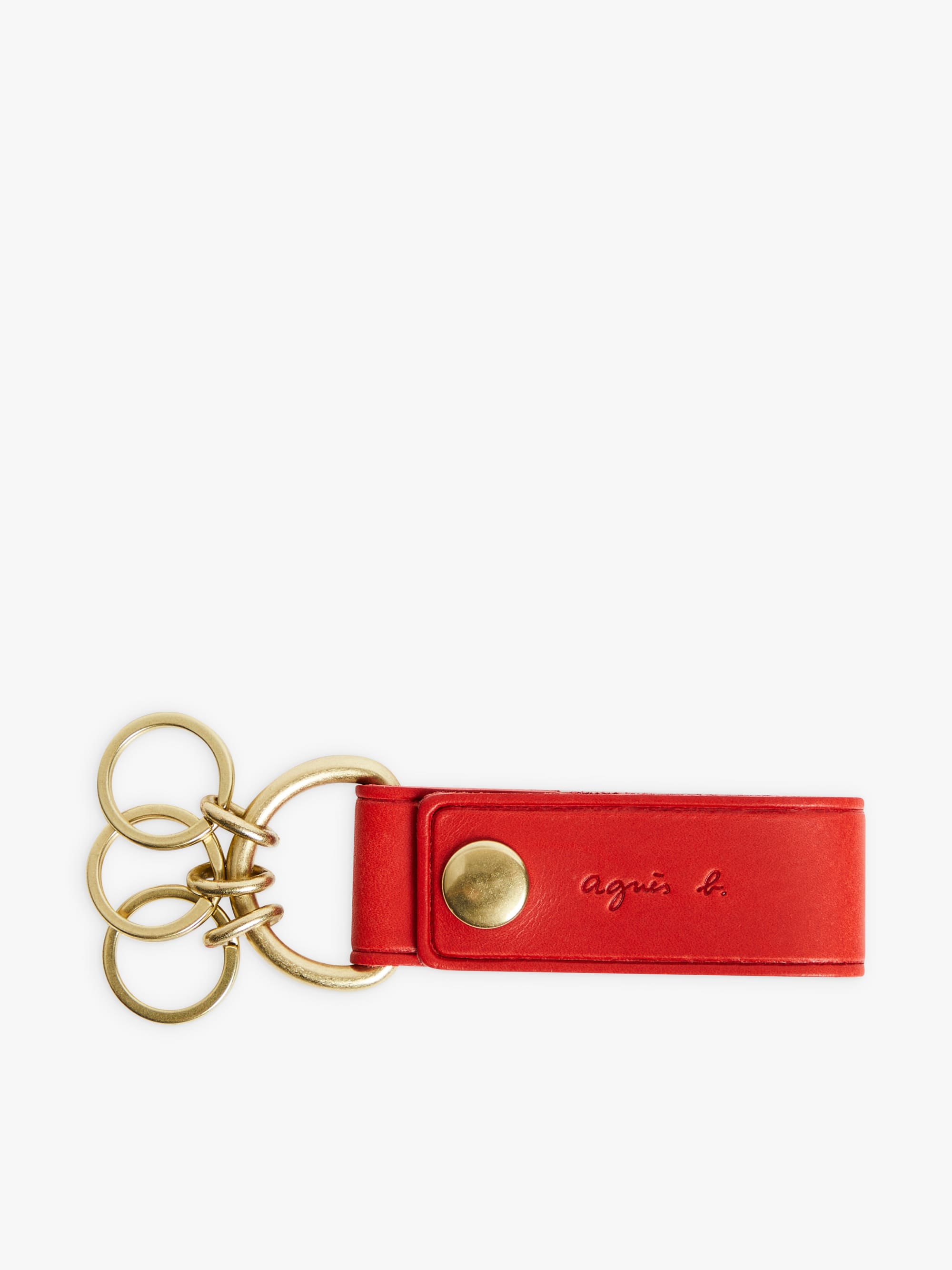 red leather key ring