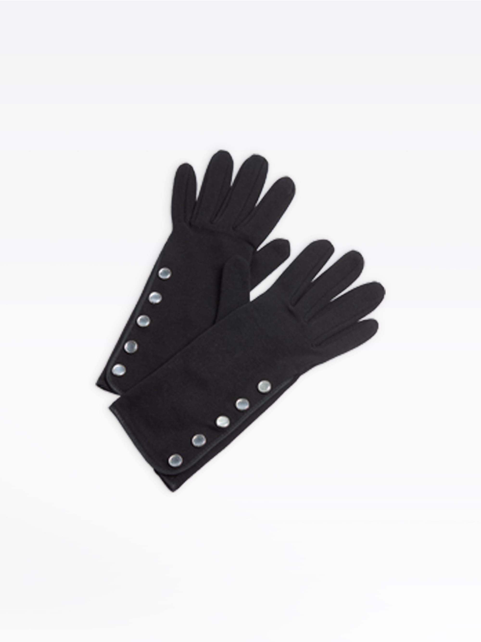 black snap gloves