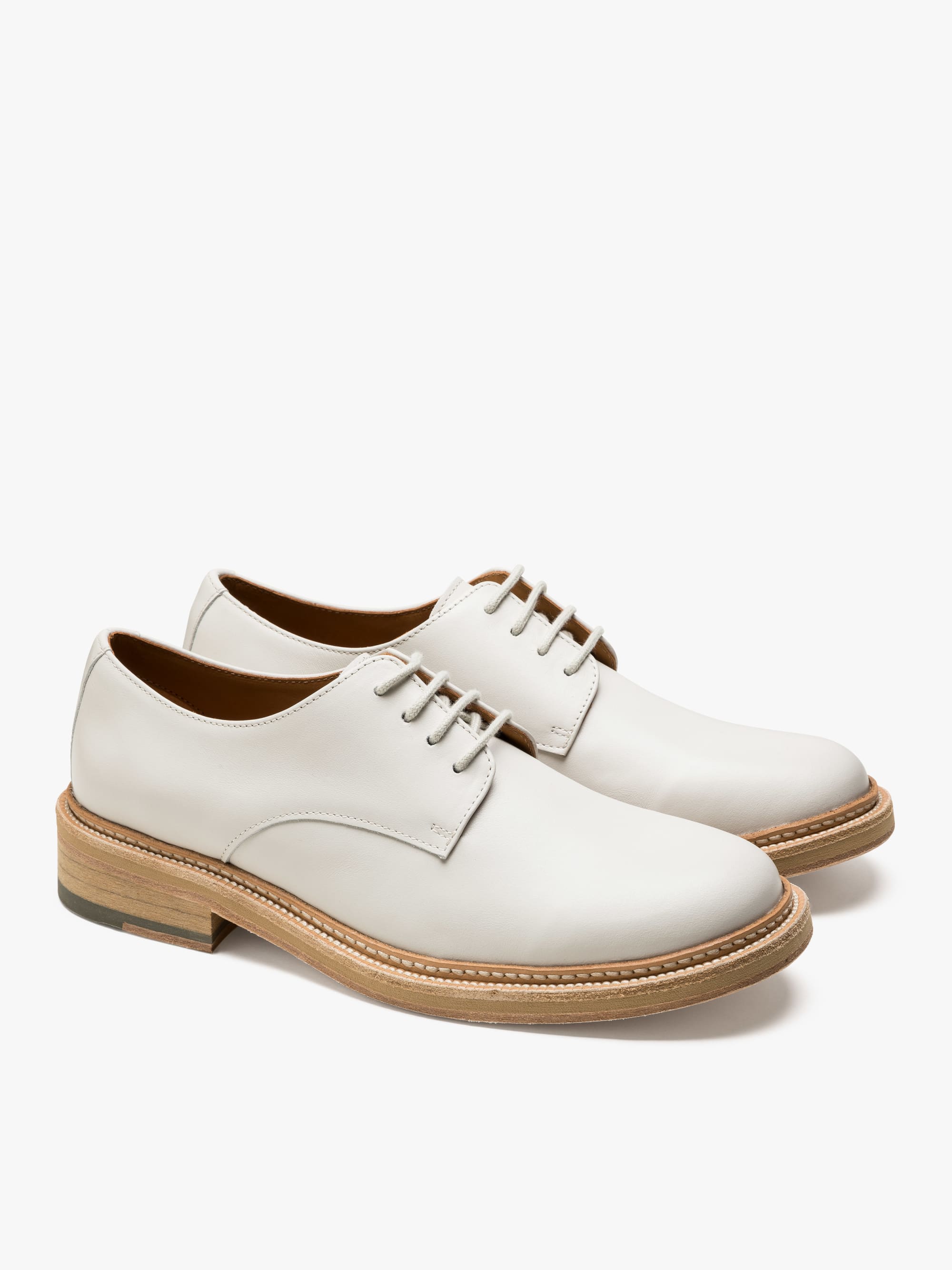 off white leather Zoe derby shoes