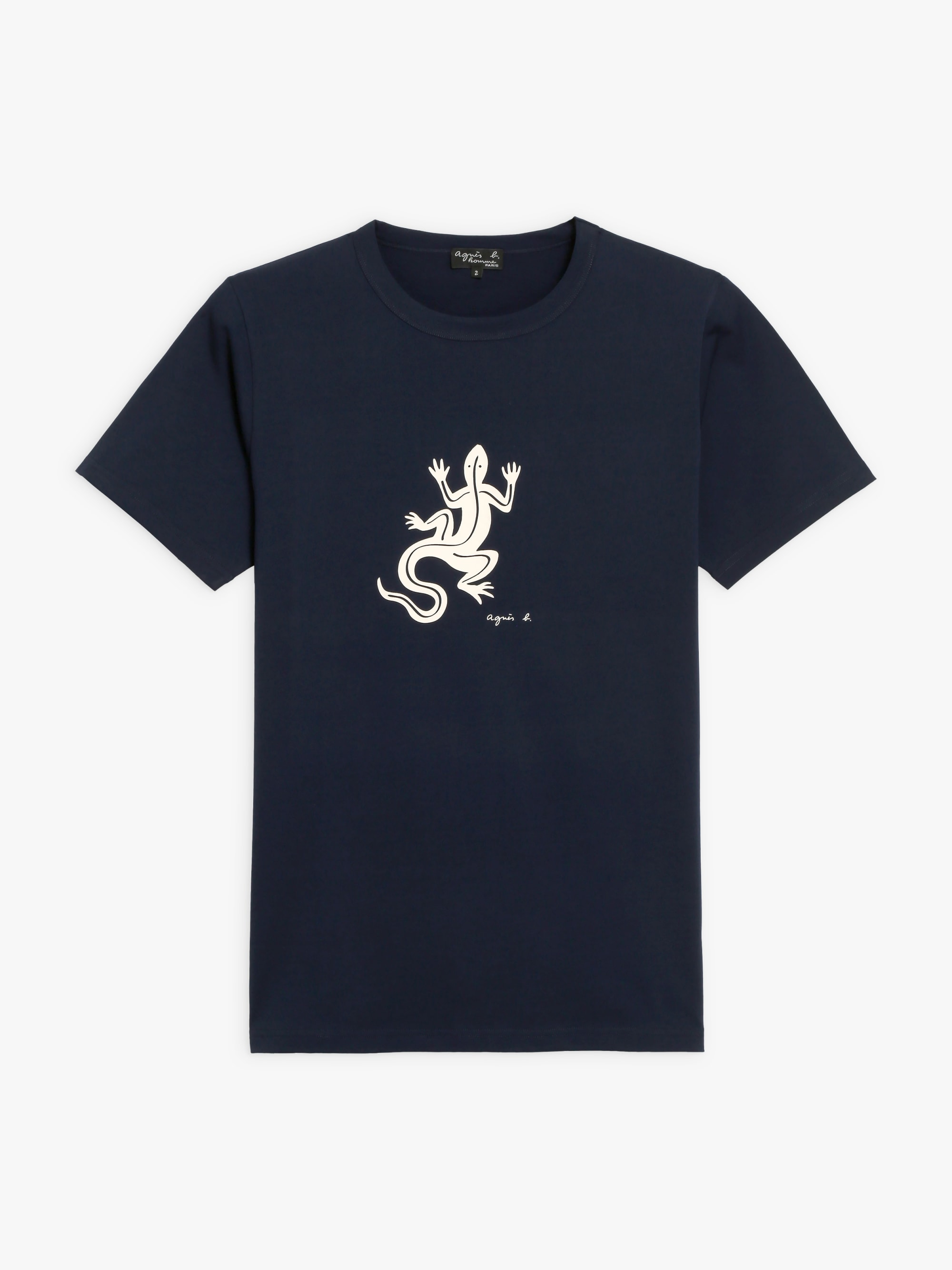 navy blue short sleeves Brando lizard t-shirt