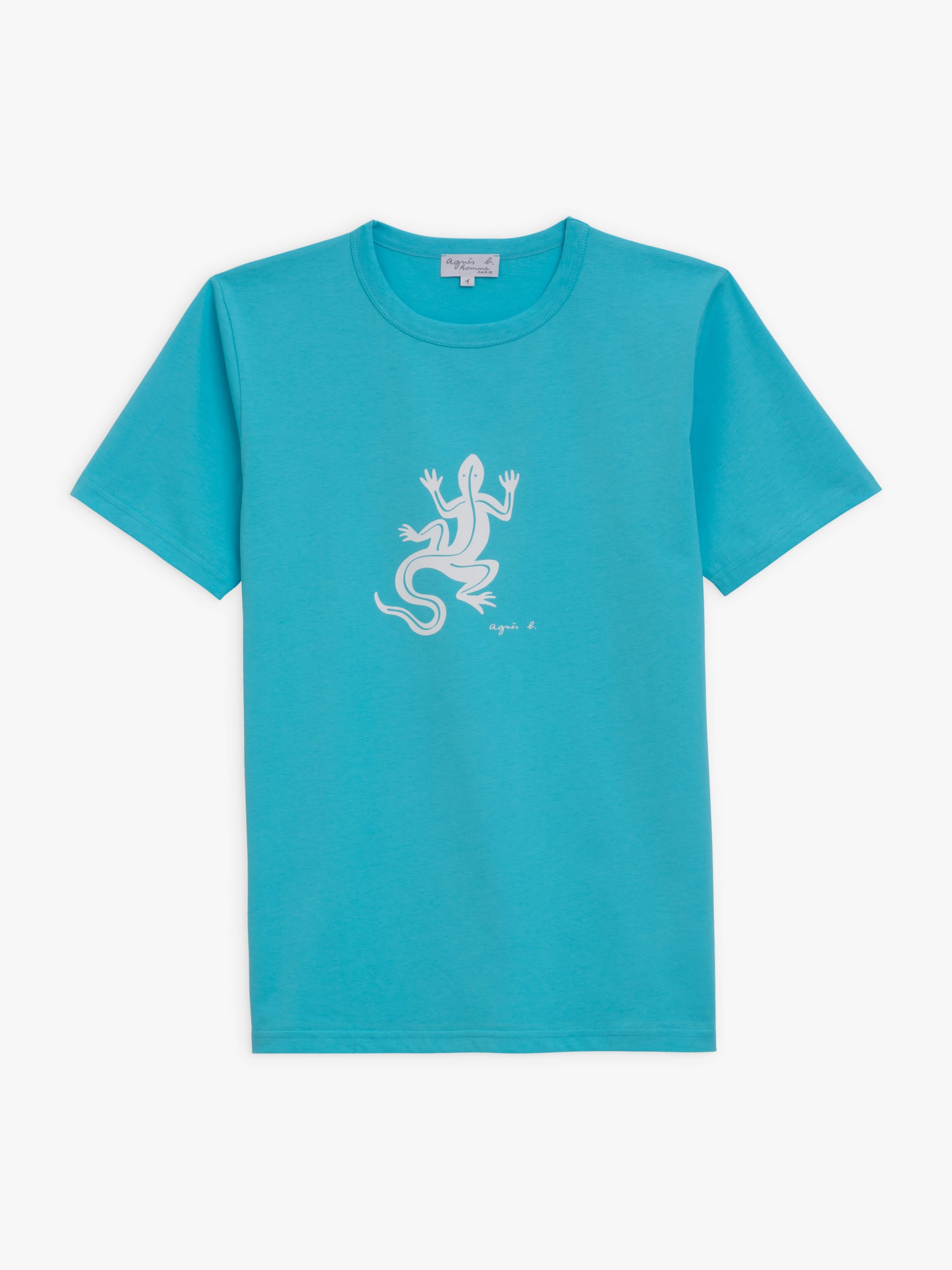 light turquoise Brando t-shirt with lizard screen print