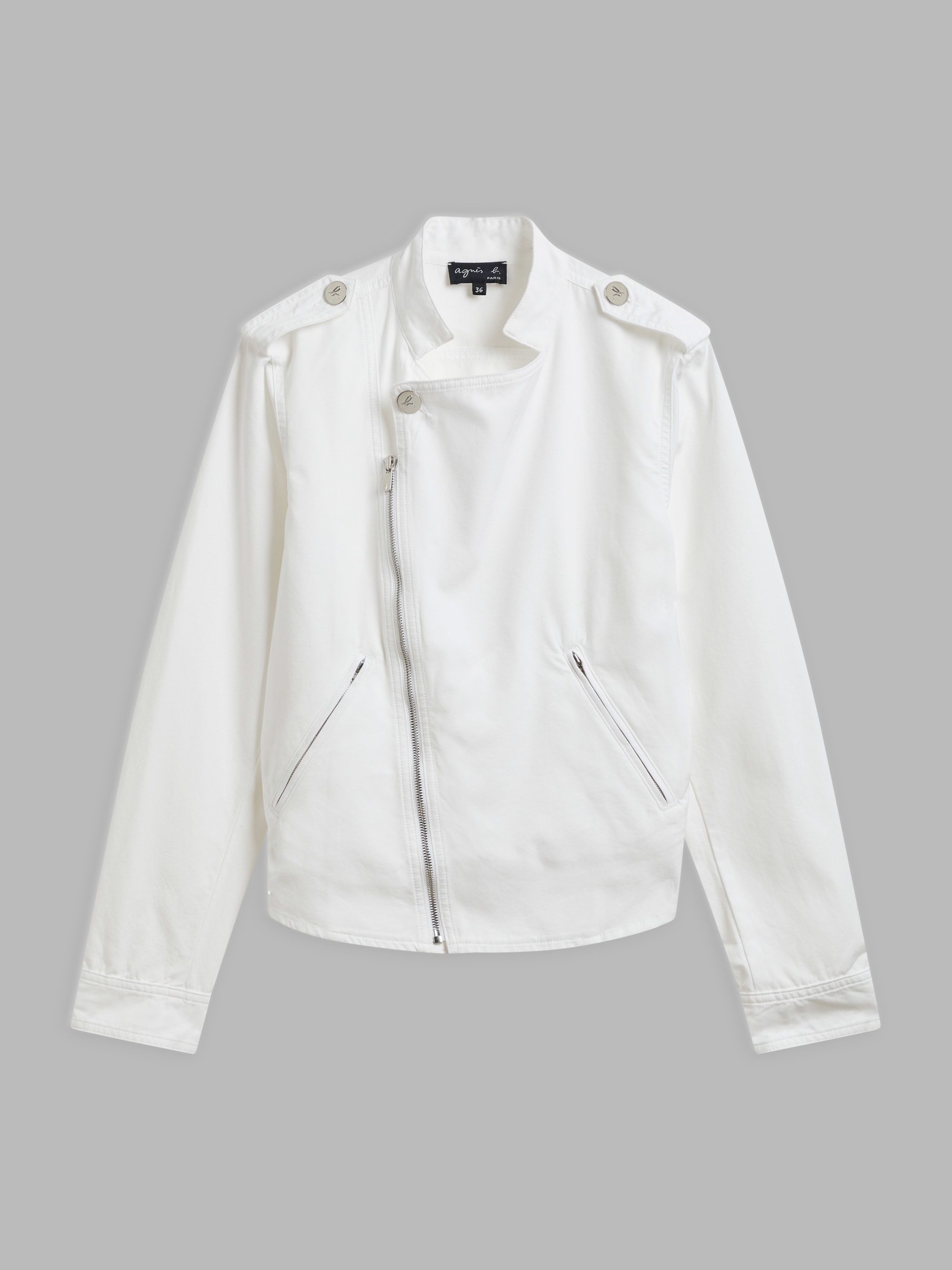 white washed cotton bridget jacket