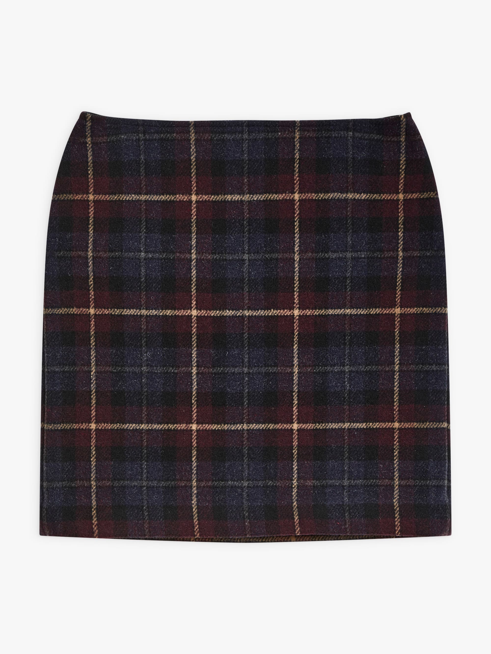 black wool Erin checked skirt