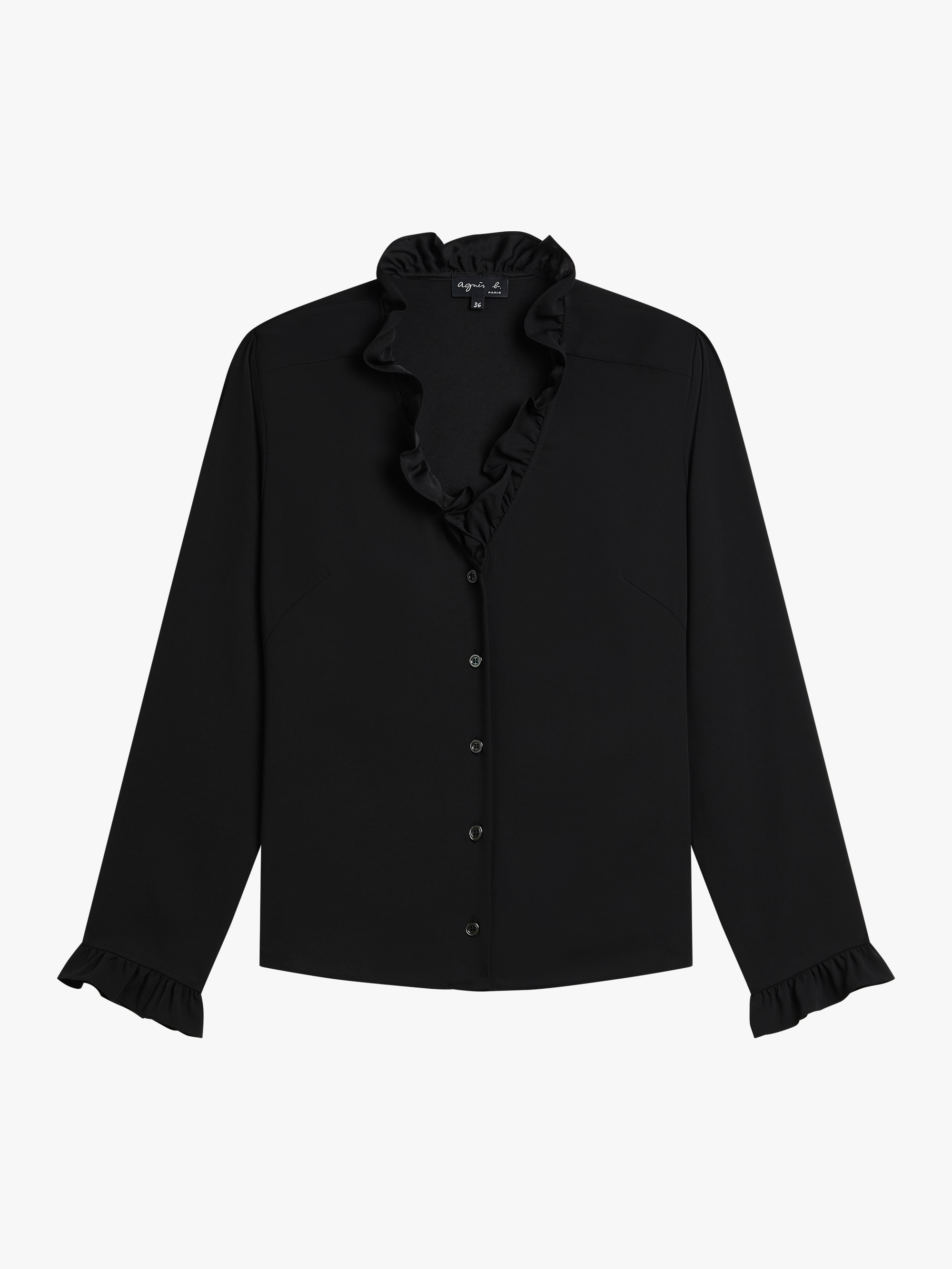 chemise en crêpe de polyester noir