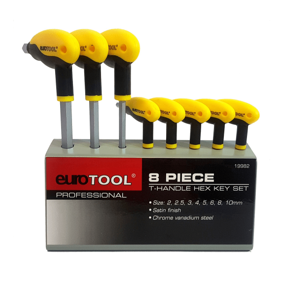 Eurotool 8pc T Handle Allen Key Set | Agrimark
