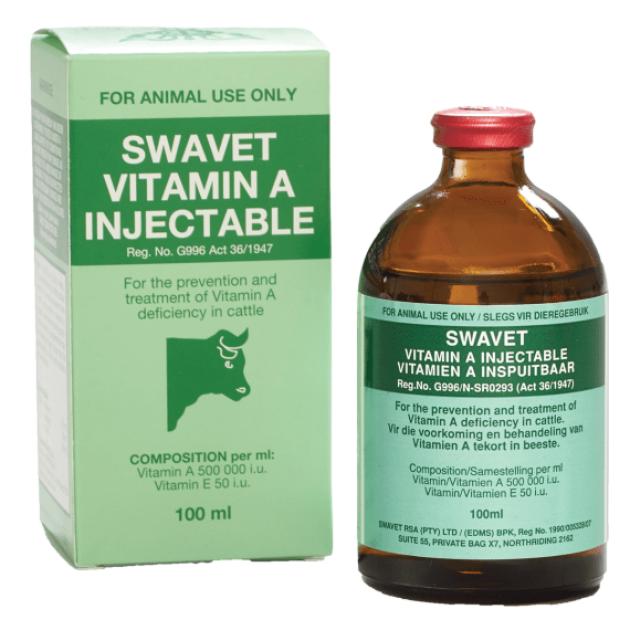 Swavet Vitamin A+e Injectable 100ml | Agrimark