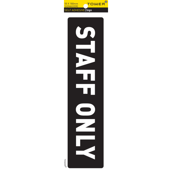 Tower Info Staff Only Sign 50x195mm | Agrimark