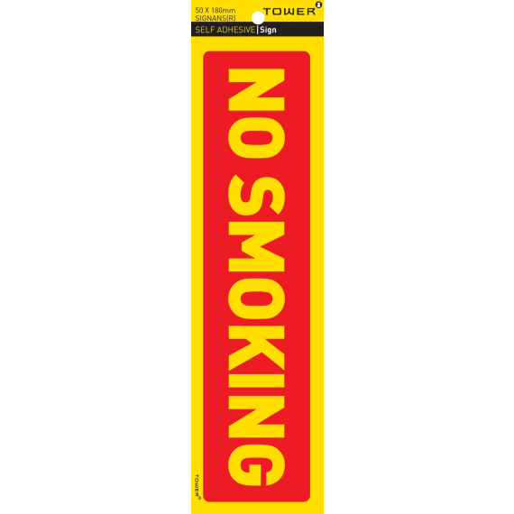 Tower Warning No Smoking Sign 50x195mm | Agrimark