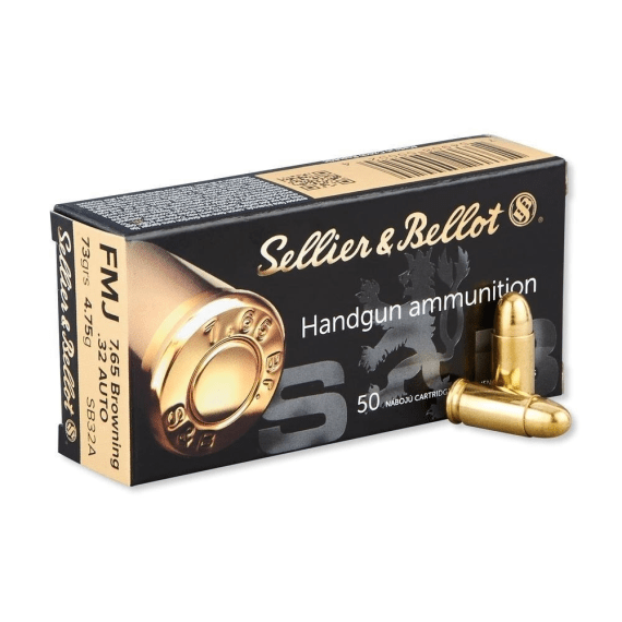 Sellier & Bellot 7.65mm Browning FMJ 73Gr Ammo (50 | Agrimark