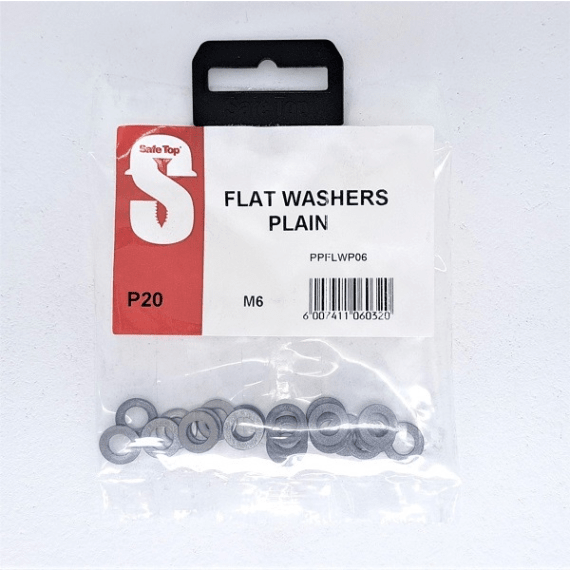 Safetop Flat Washers Plain 20PK | Agrimark
