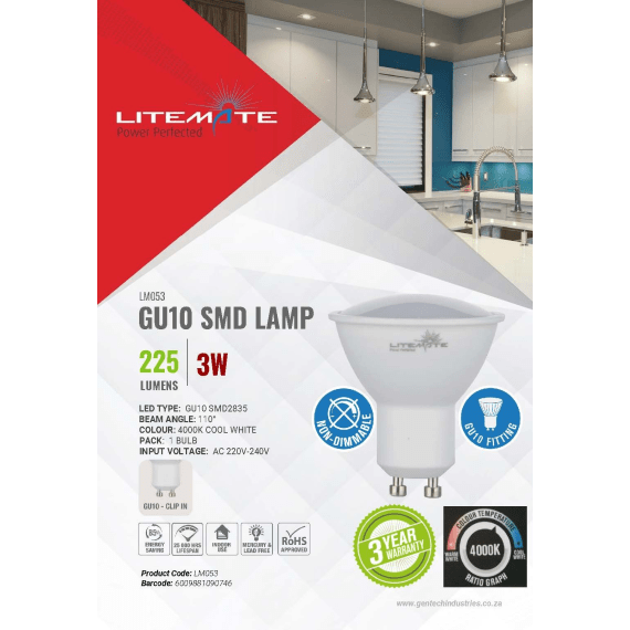 Litemate Gu10 Smd Led 3W | Agrimark