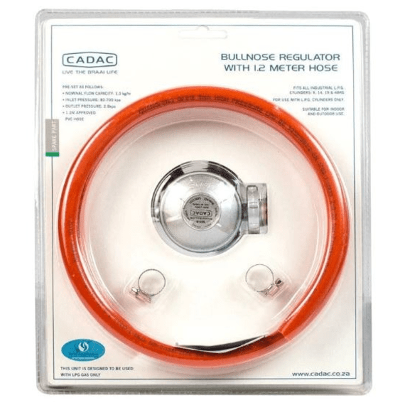 Cadac Bullnose Regulator With Hose and Clamps | Agrimark