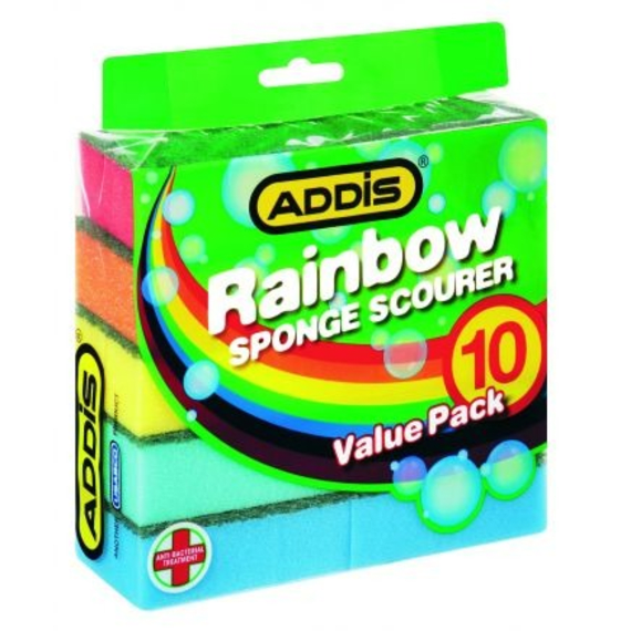 Addis Sponge Scourer Rainbow 10pack | Agrimark