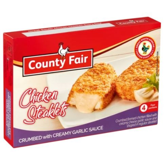 County Fair Steaklets Creamy Garlic 400g | Agrimark