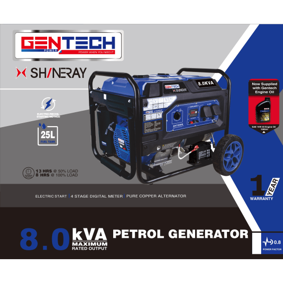 Gentech Generator Electric Blue 8.0kVA | Agrimark