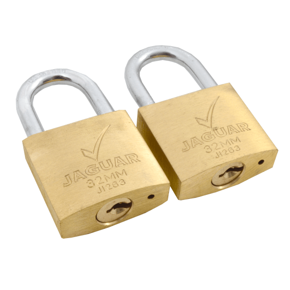 Jaguar Padlock Brass 2Pack Clam | Agrimark